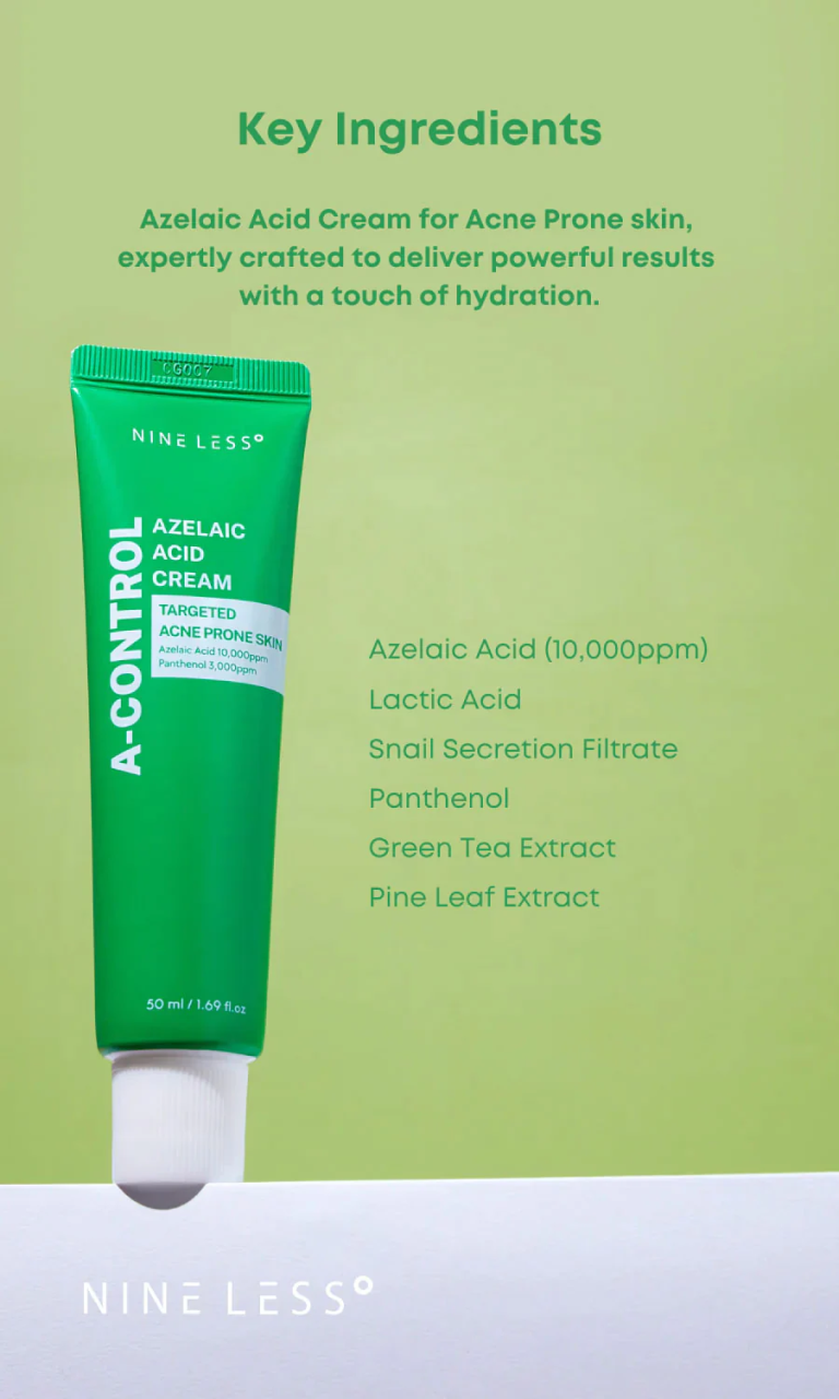 NINE LESSA-Control Azelaic Acid Cream50ml - Glow Time